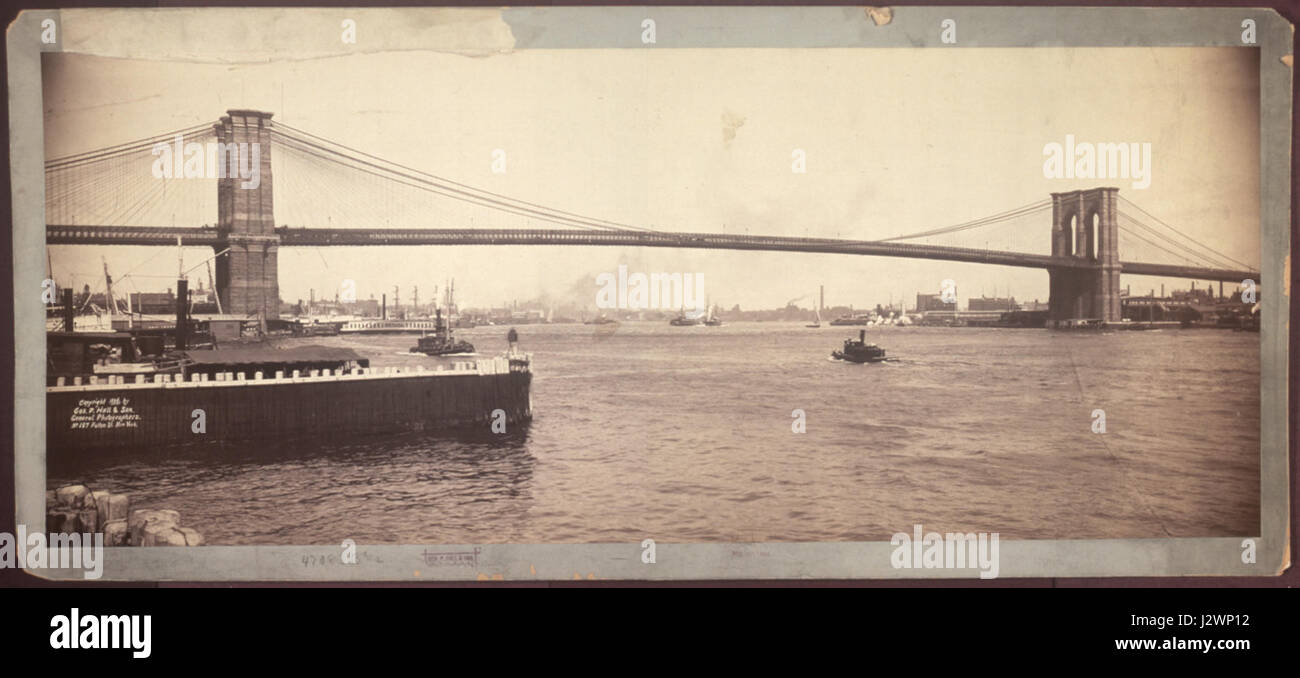 The Brooklyn Bridge, completed in 1883, is one of the most iconic ...