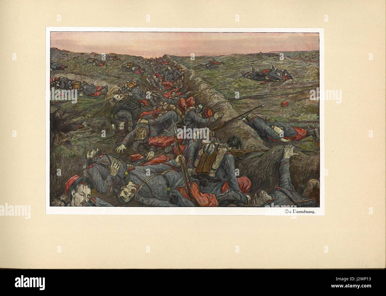 'Der Krieg Tafel 4' is a depiction from 'Der Krieg' by artist Baluschek ...
