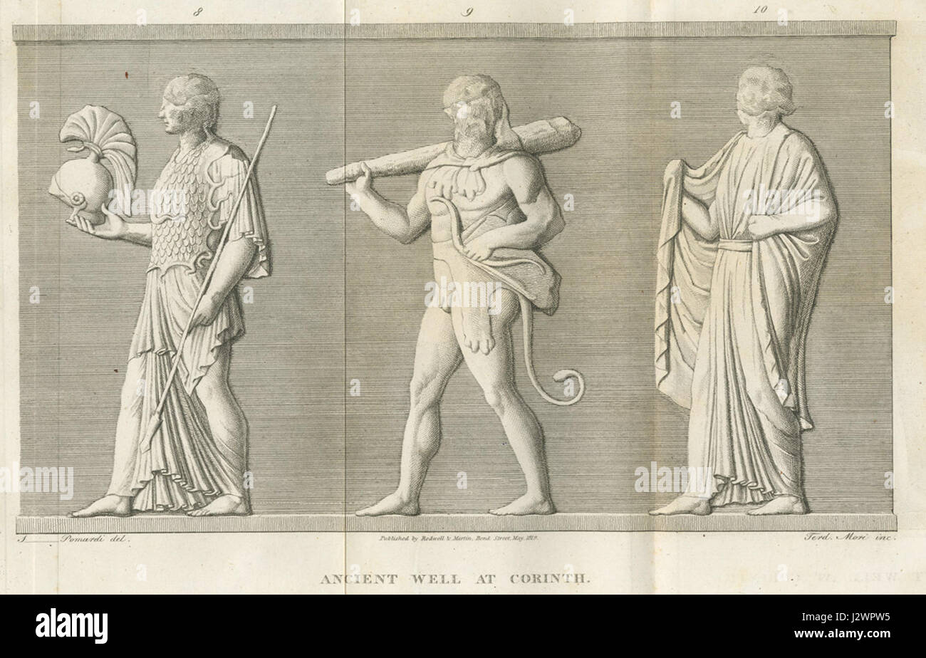 The ancient well at Corinth, depicted in Edward Dodwell's 1819 ...