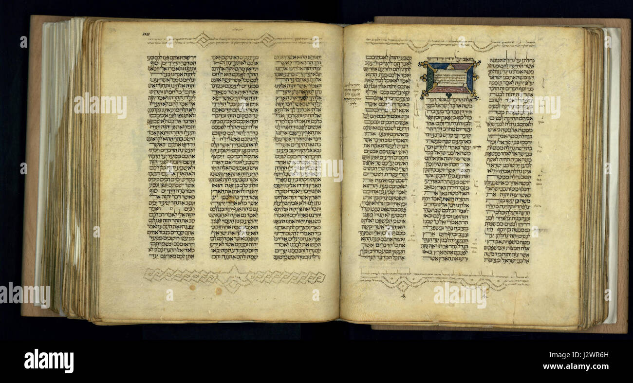 This image features a Bible from the year 1300, a significant religious ...