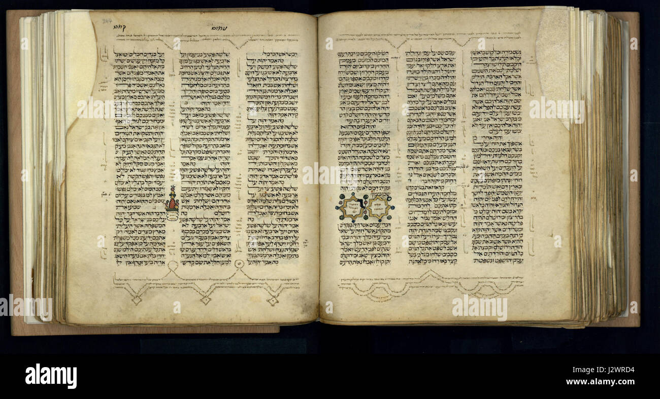This image depicts a Bible from 1300, a significant manuscript ...