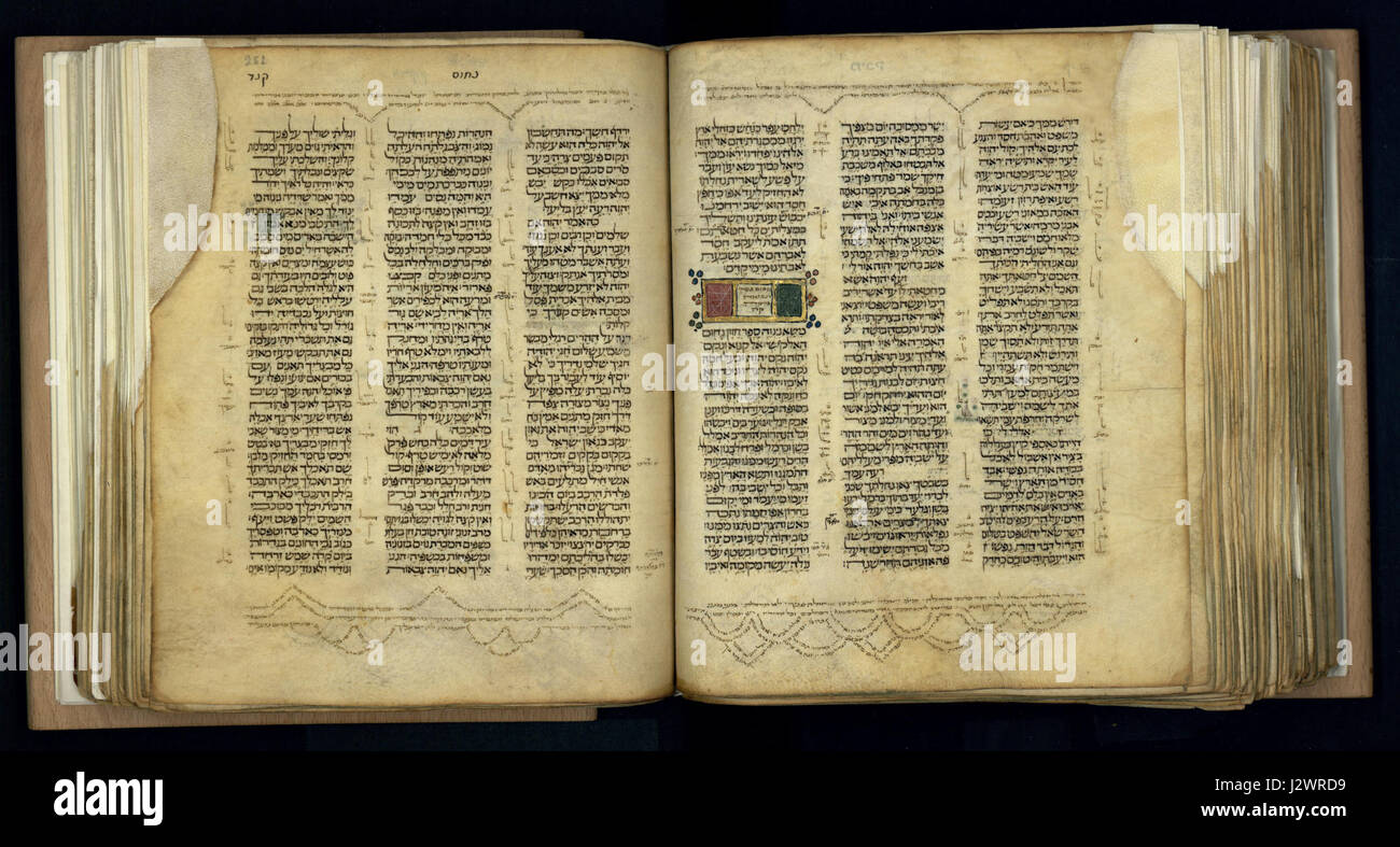 This medieval Bible from the year 1300 is an illuminated manuscript ...