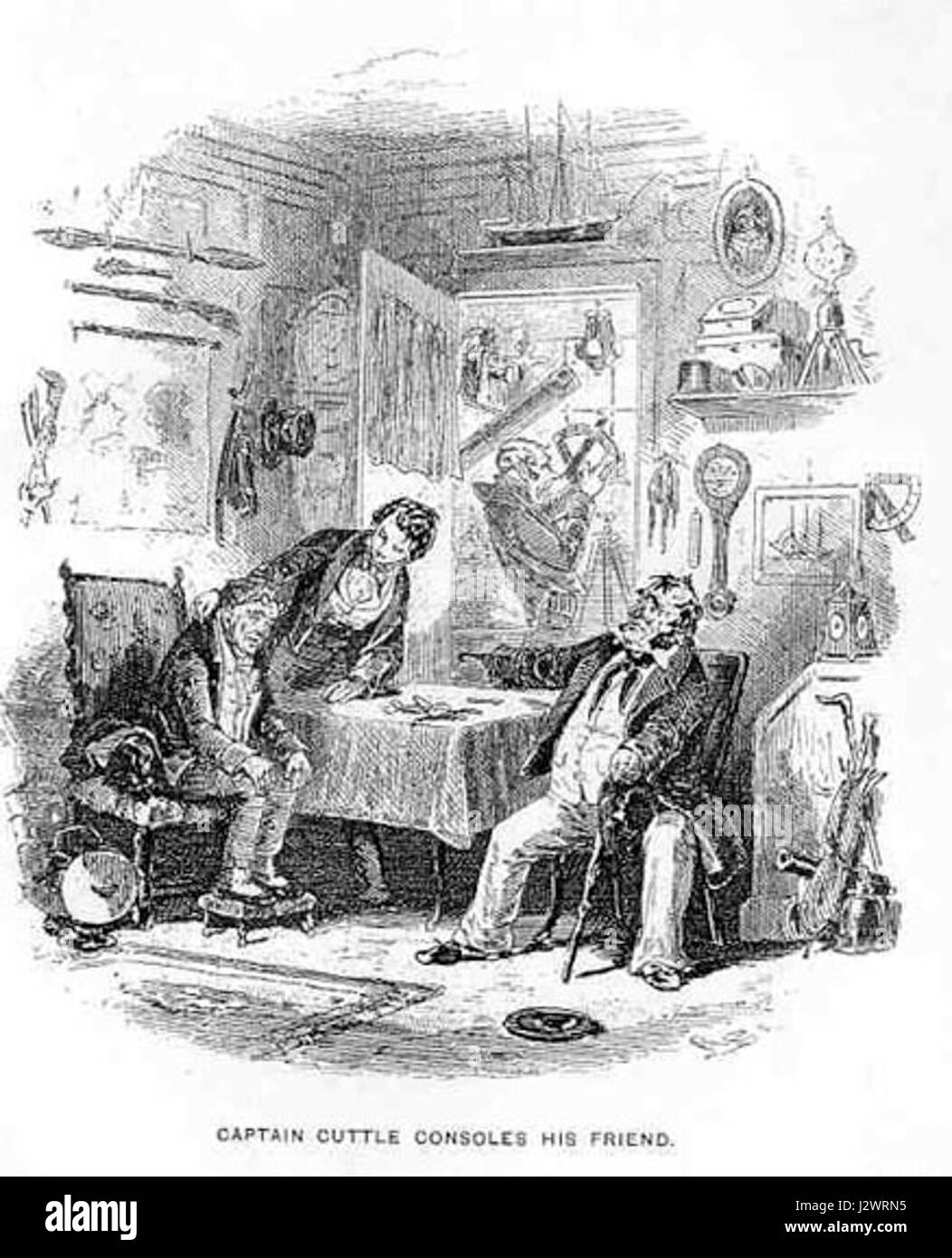 This illustration by Phiz, featured in 'Captain Cuttle Consoles His ...