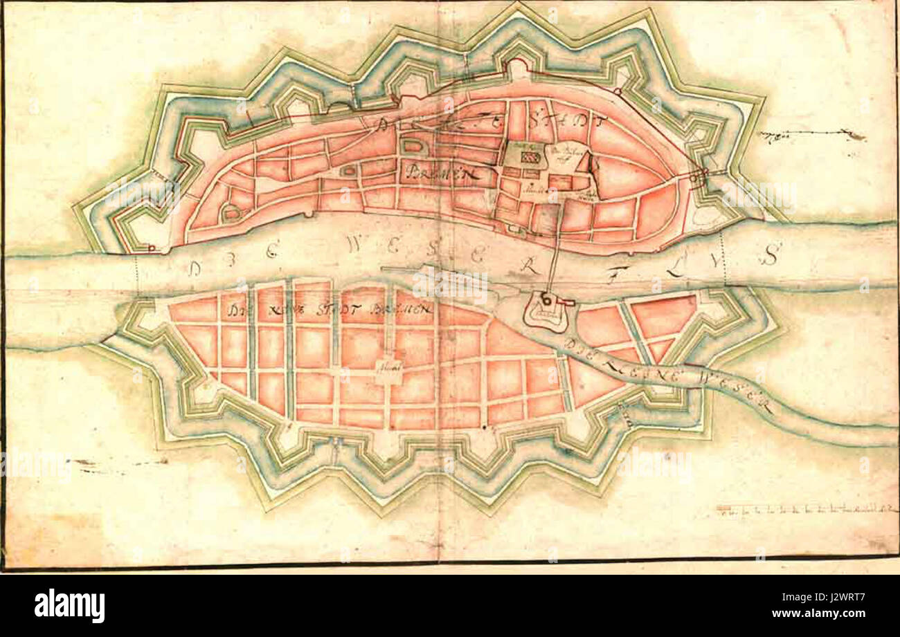 Bremen Old Map Stock Photo - Alamy