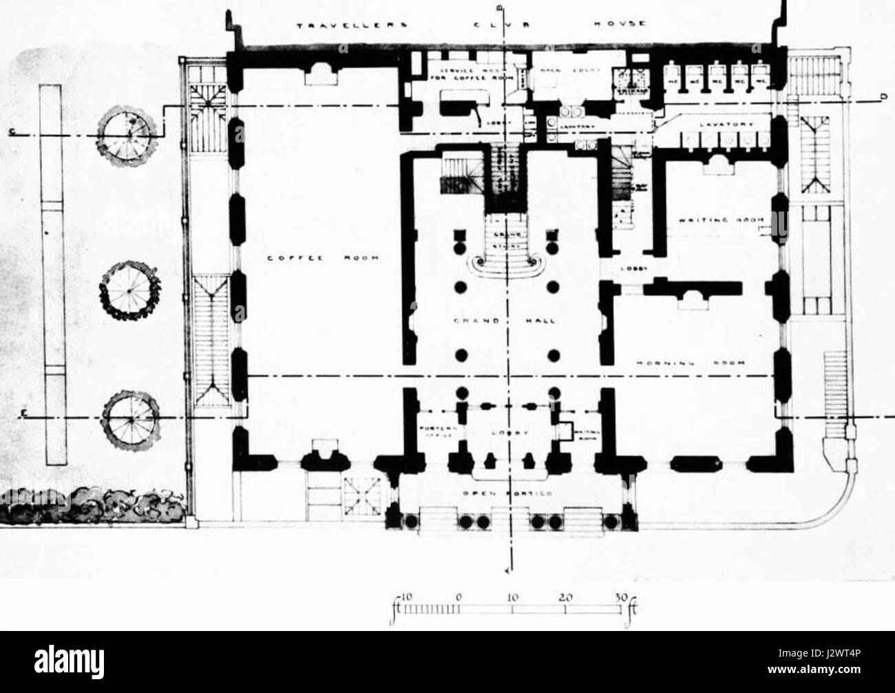 The 1882 drawing of the Athenaeum's ground floor showcases the ...