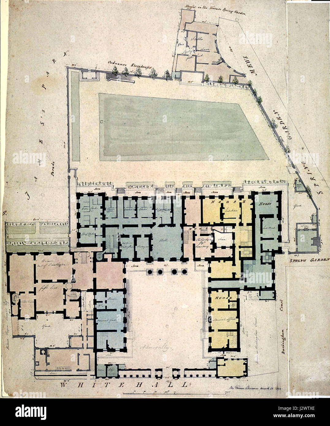 This work by Thomas Chawner, a draughtsman in 1794, represents maritime ...