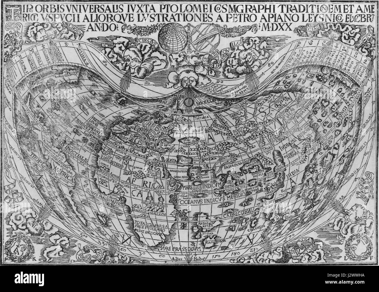 Early map of the world 1500s hi-res stock photography and images - Alamy