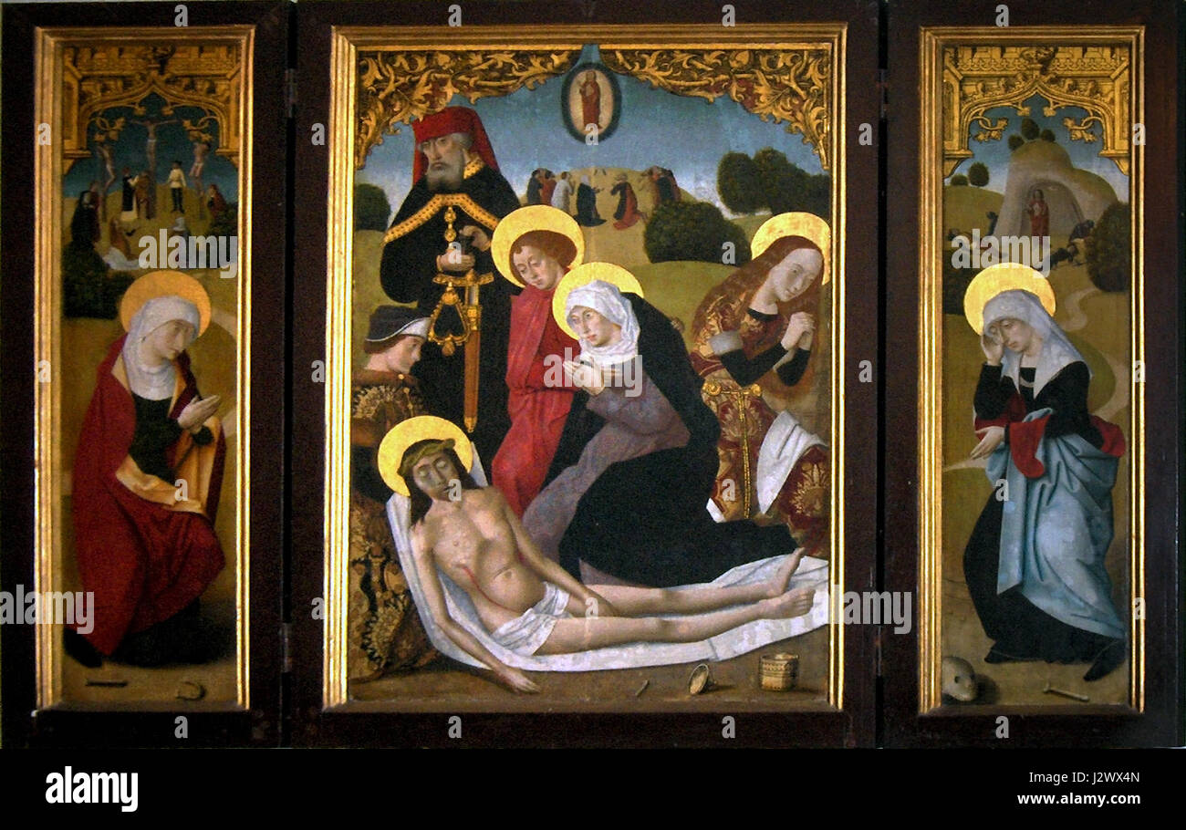 This artwork, titled 'Afname van het kruis', depicts the moment of Christ's descent from the ...