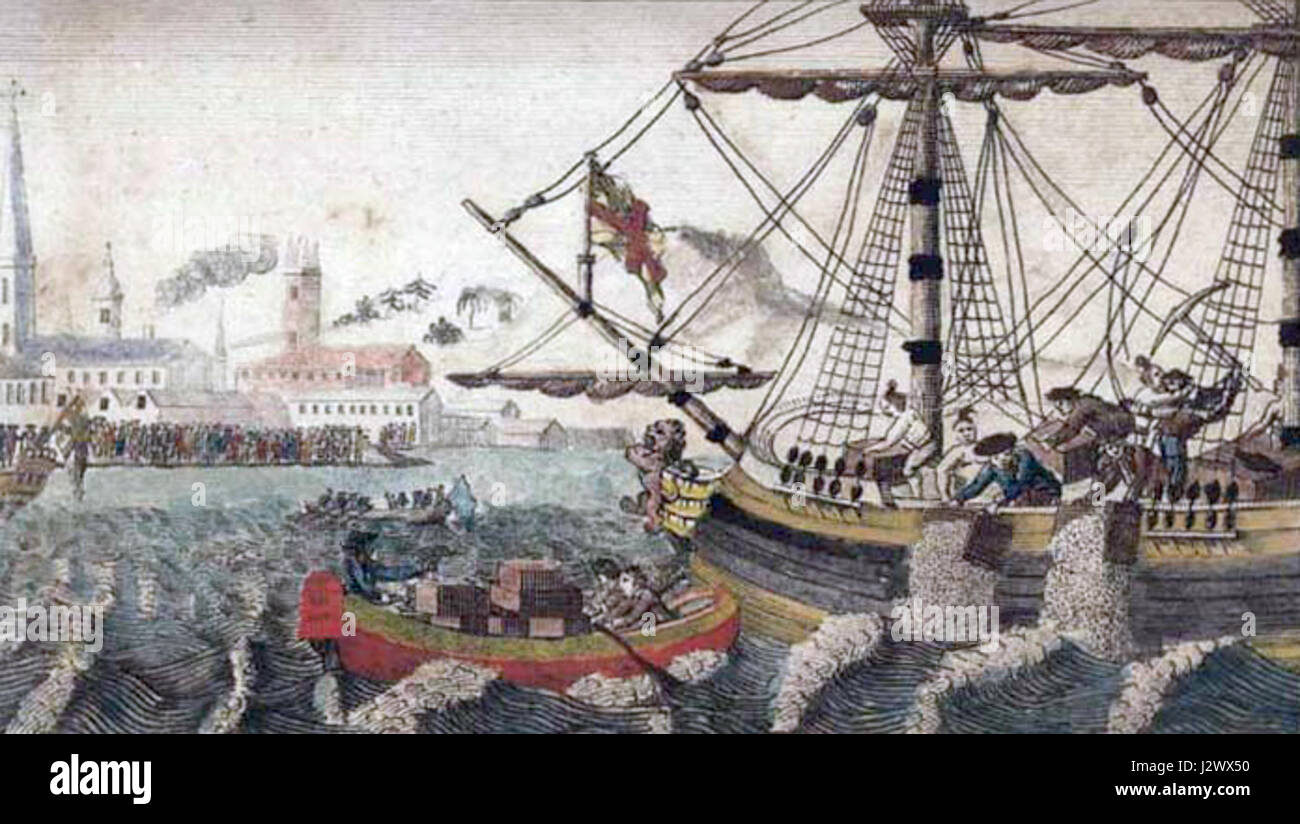 Boston tea party 1773 hi-res stock photography and images - Alamy
