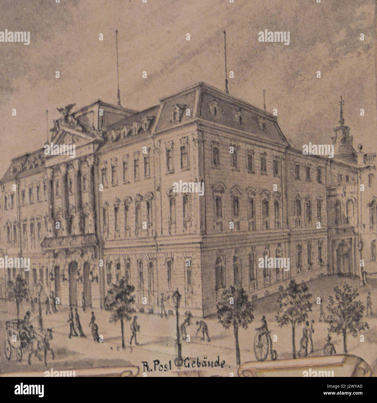 Alte Post, photographed in 1884, shows an iconic historic post office ...