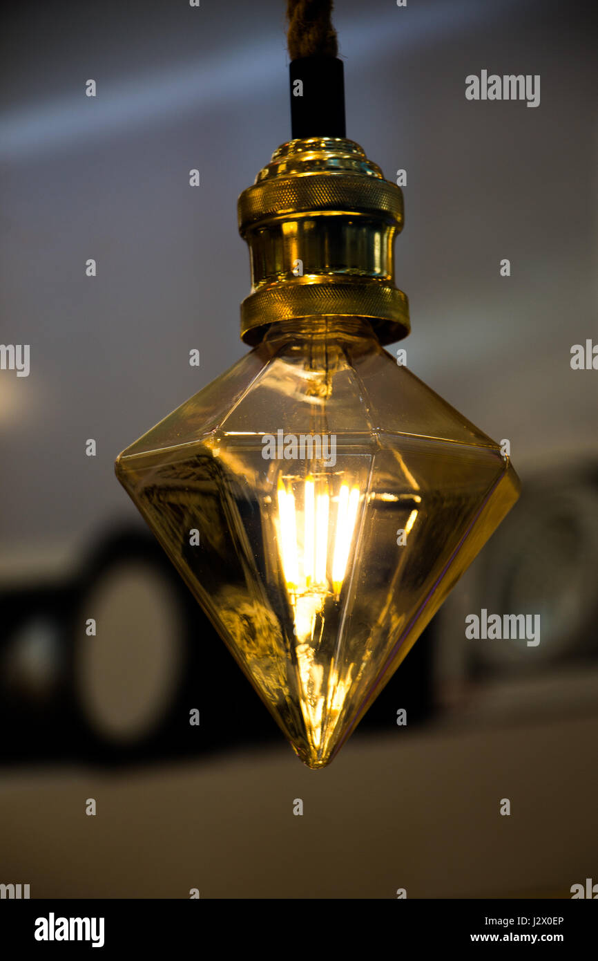 light bulbs are hanging on a fixed place Stock Photo - Alamy