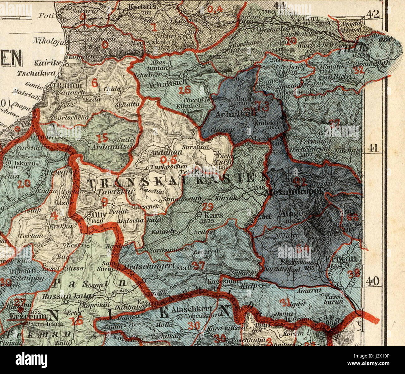 Armenian population map 1896 cropped 2 Stock Photo - Alamy