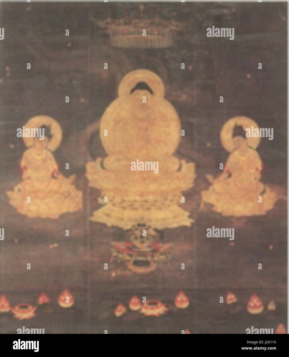 The Amida Trinity is a religious iconographic depiction common in ...