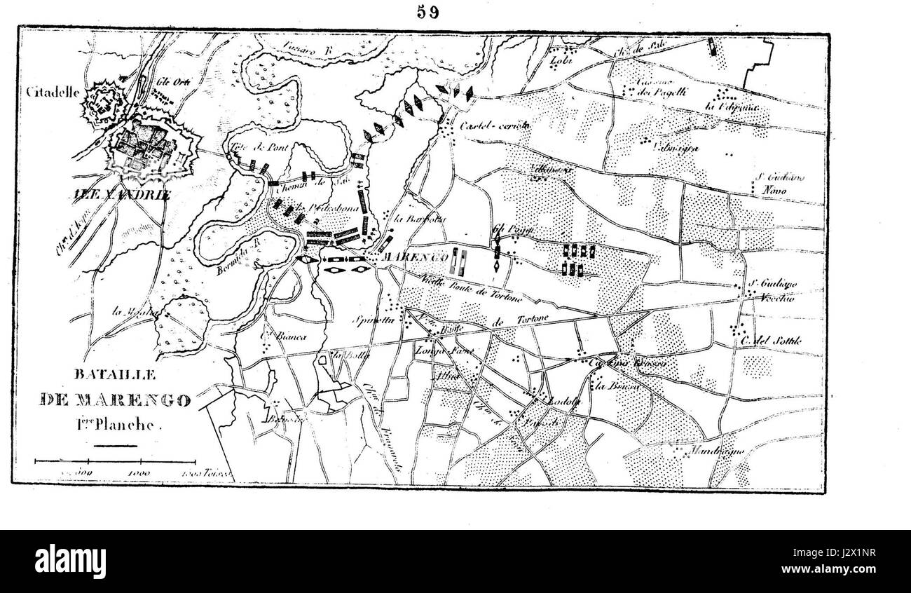 This map illustrates the Battle of Marengo, a significant battle fought ...