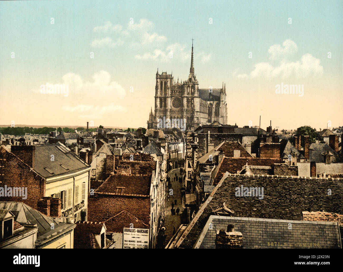 A photograph of Amiens, France, from around 1895, captures the ...