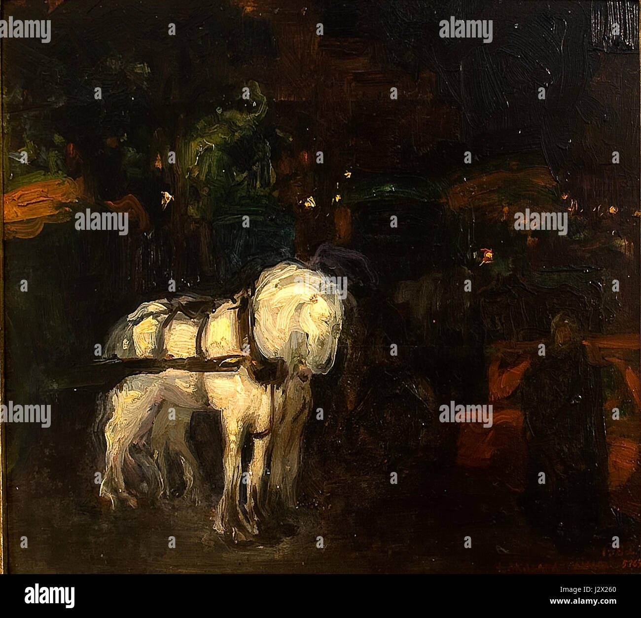 An artwork titled 'Efecte de nit-Estudi de cavalls' by Hermen Anglada ...