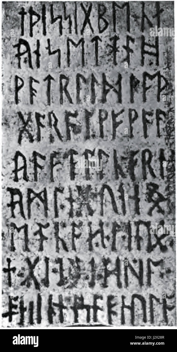 Bewcastle Cross, Plate of Runes Stock Photo - Alamy