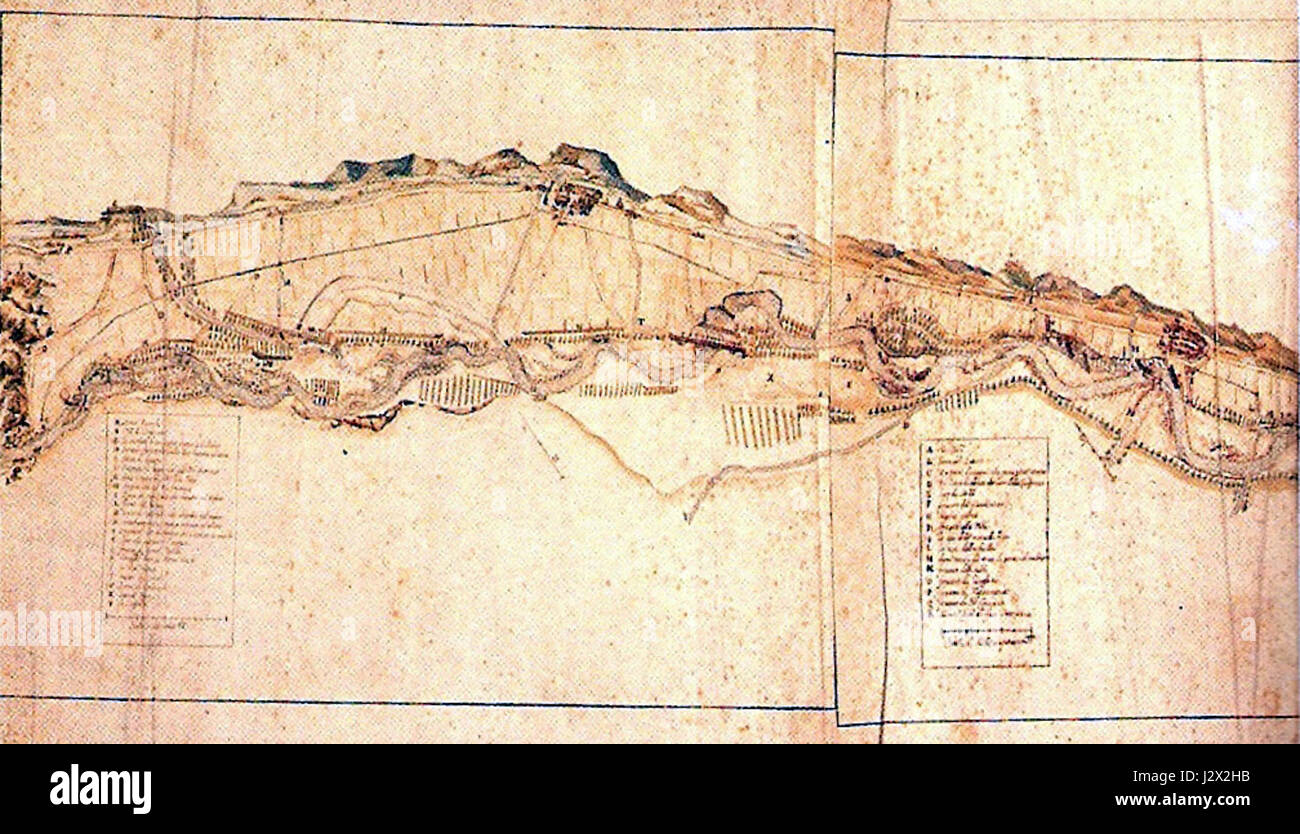 Arno River in Montevarchi XVII century map Stock Photo - Alamy