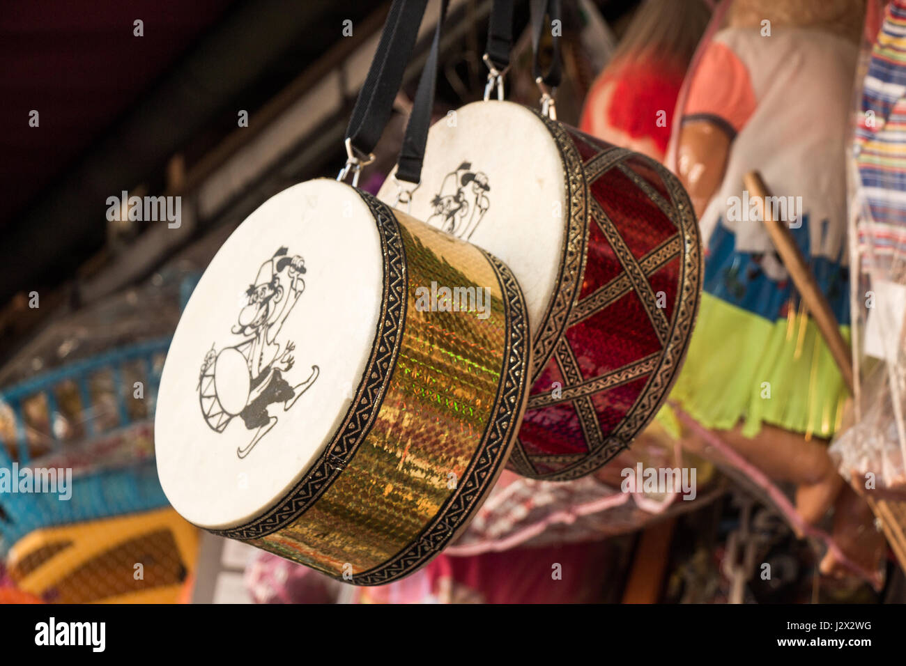 Traditional drums as an musical instrument in a market Stock Photo - Alamy