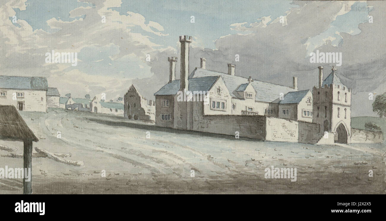 Caerwys Hall watercolour Stock Photo - Alamy