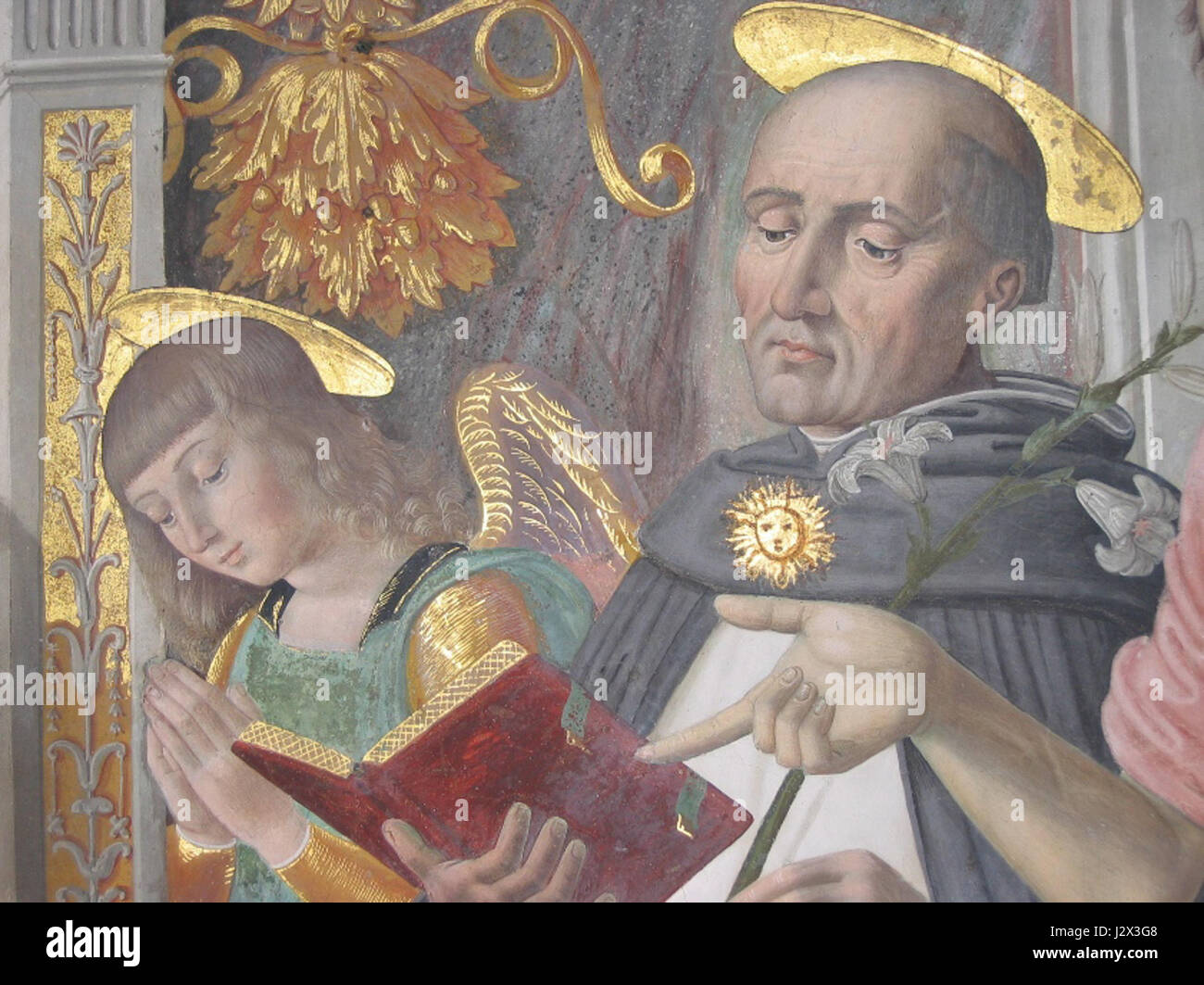 Cagli - Cappella Tiranni - San Tommaso d'Aquino e angelo Stock Photo ...