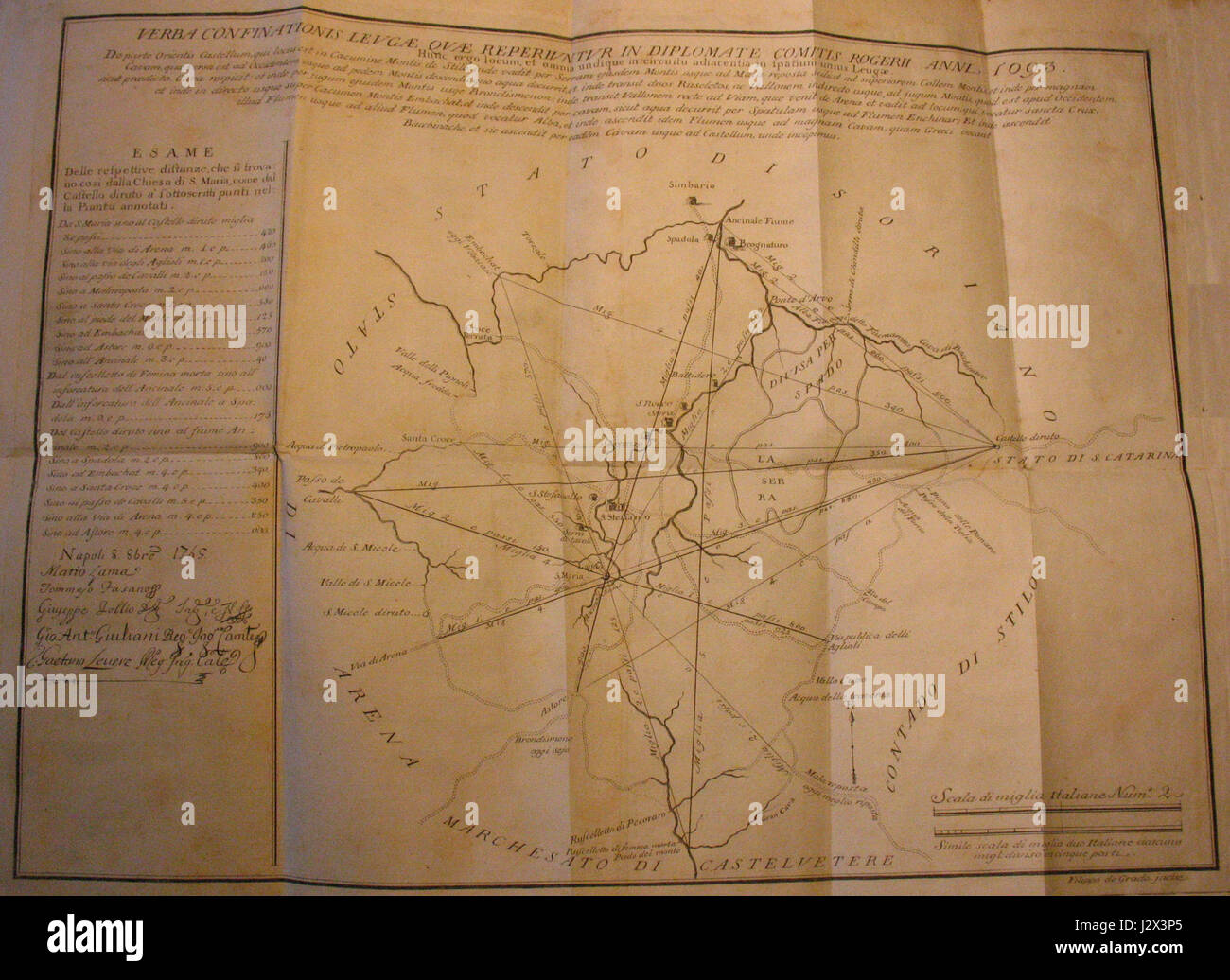 The 'Mappa del feudo' from 1765 depicts the land holdings or feudal ...