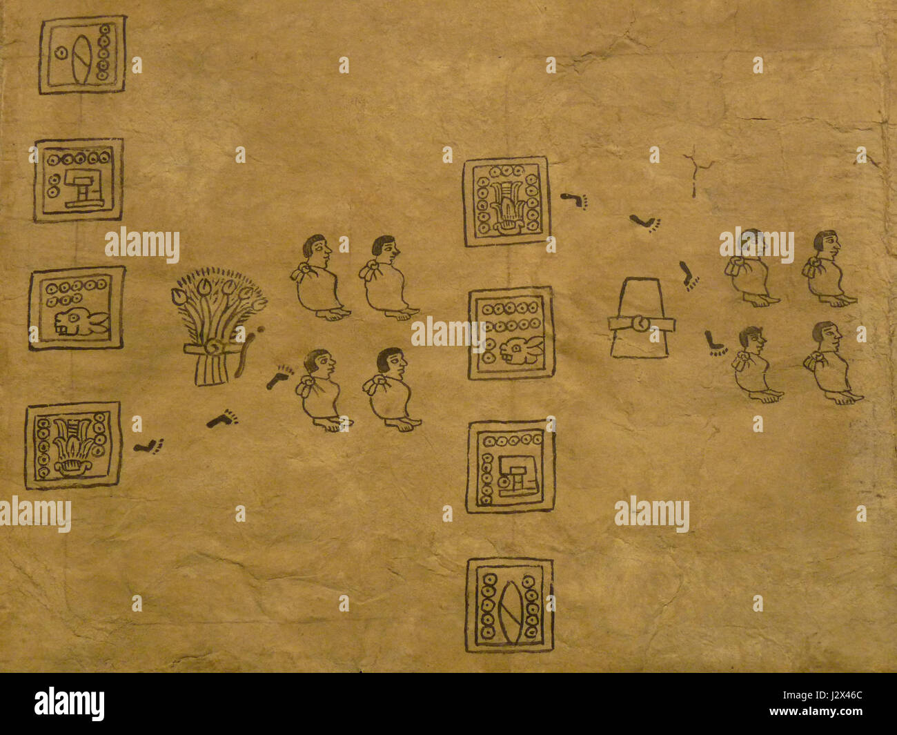 The Boturini Codex, specifically folio 17, is a pre-Columbian ...