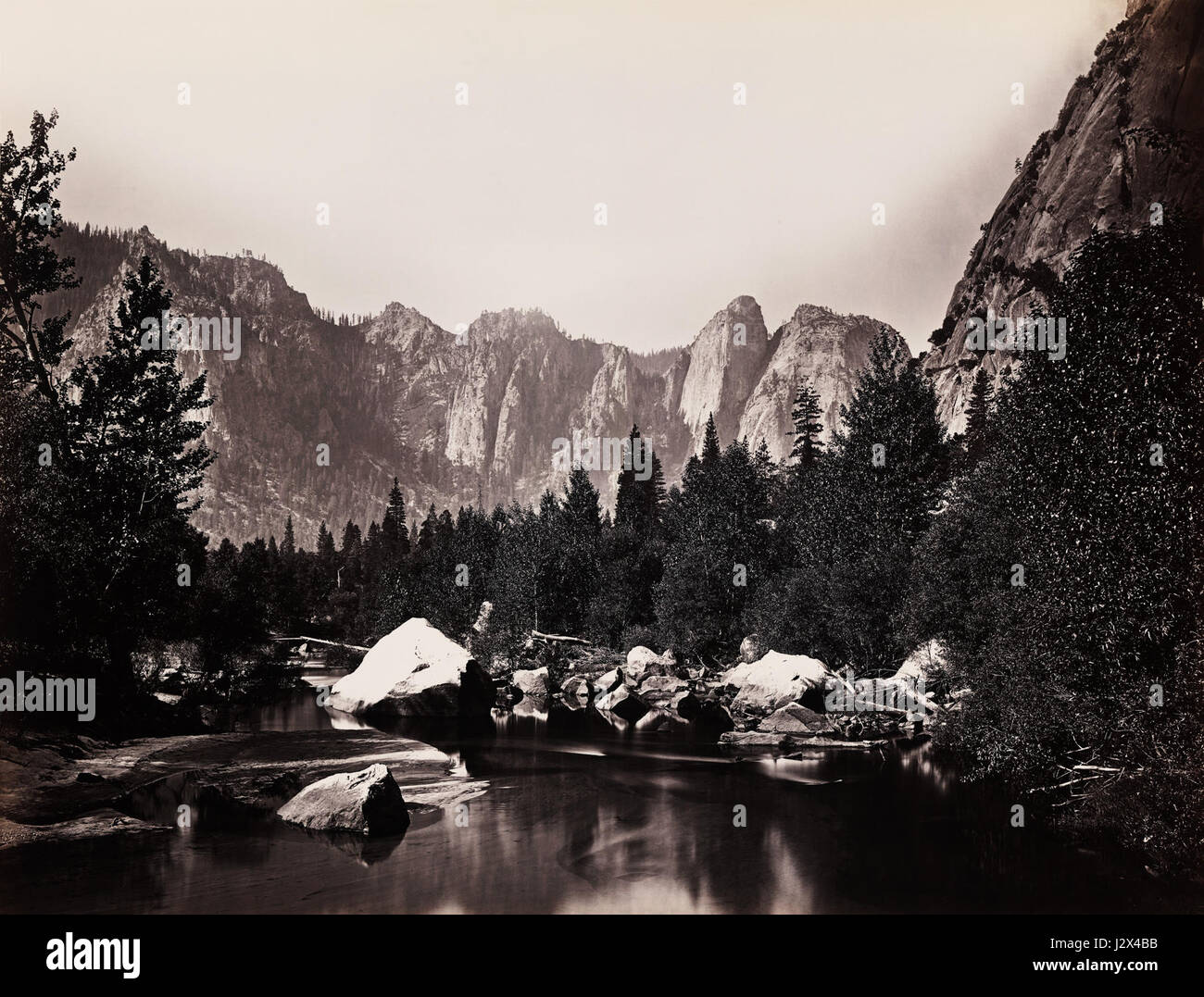 Carleton Watkins captured an iconic photograph of the Merced River in ...