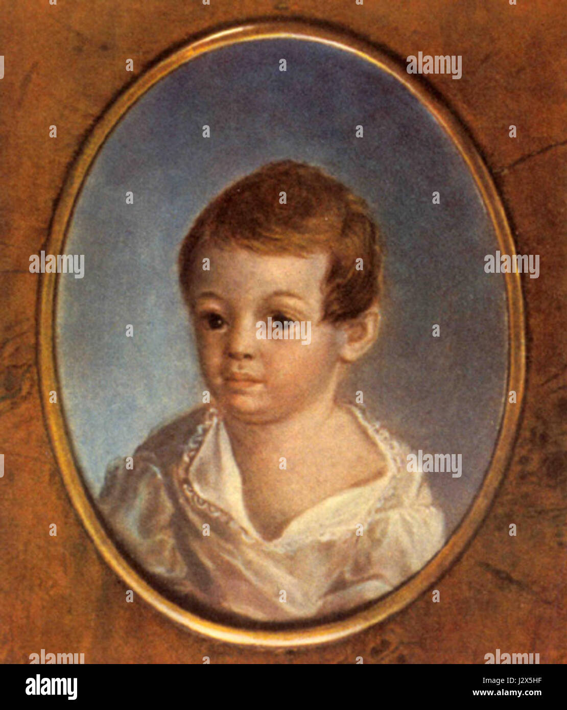 The portrait of Aleksandr Pushkin as a child captures the early years ...