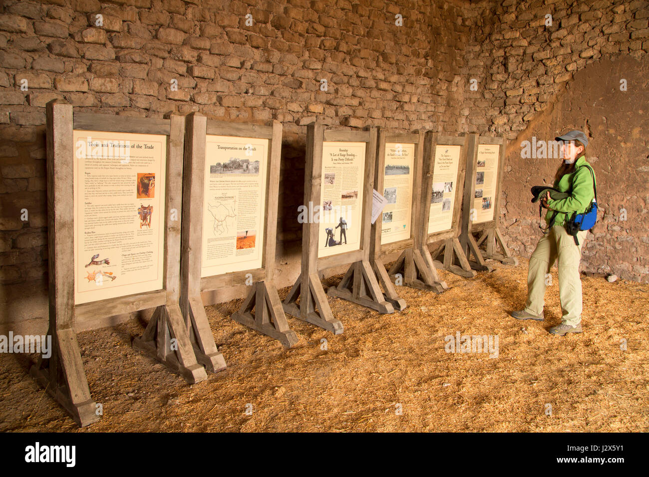 Ranch barn interpretive boards, Las Cienegas National Conservation Area ...