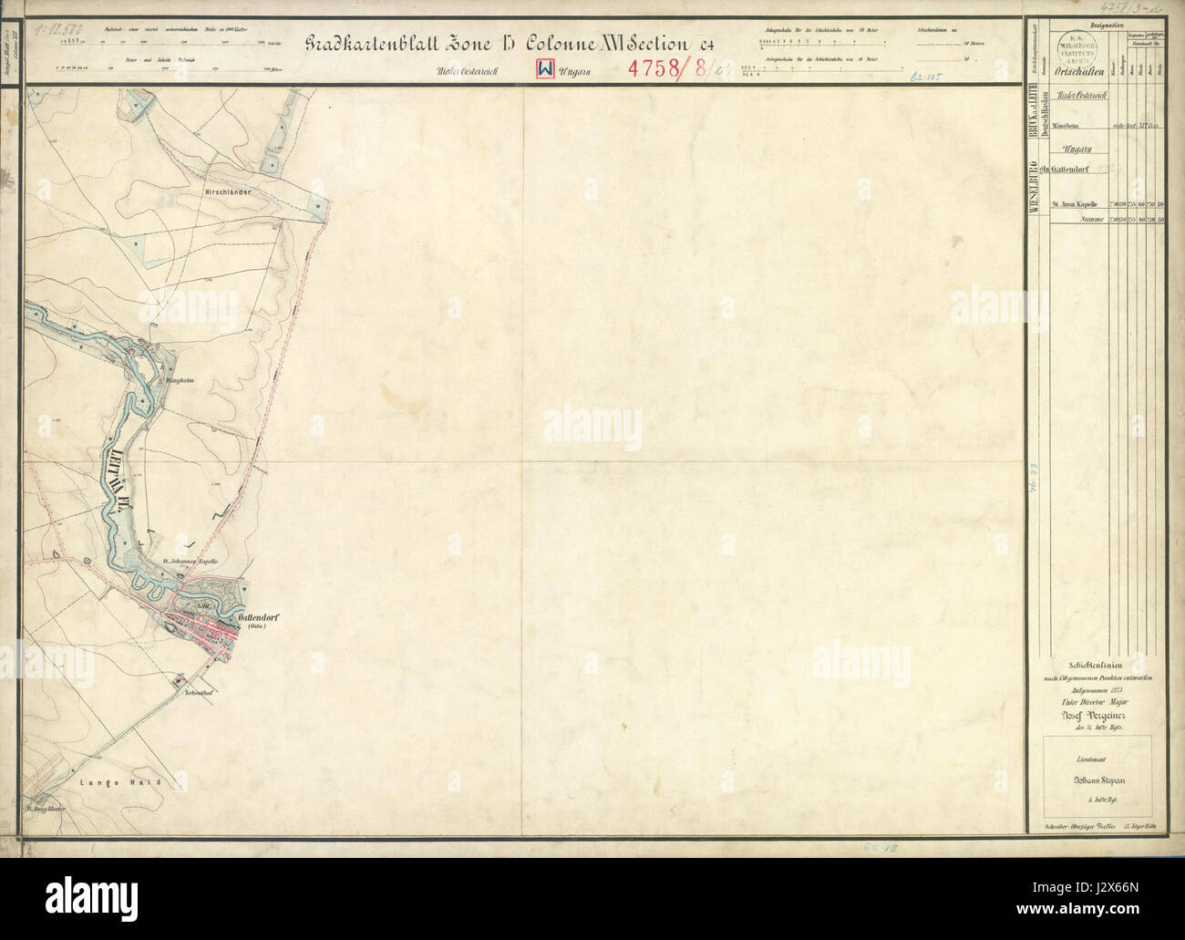 Aufnahmeblatt 4758-3d is a technical map sheet related to Gattendorf ...