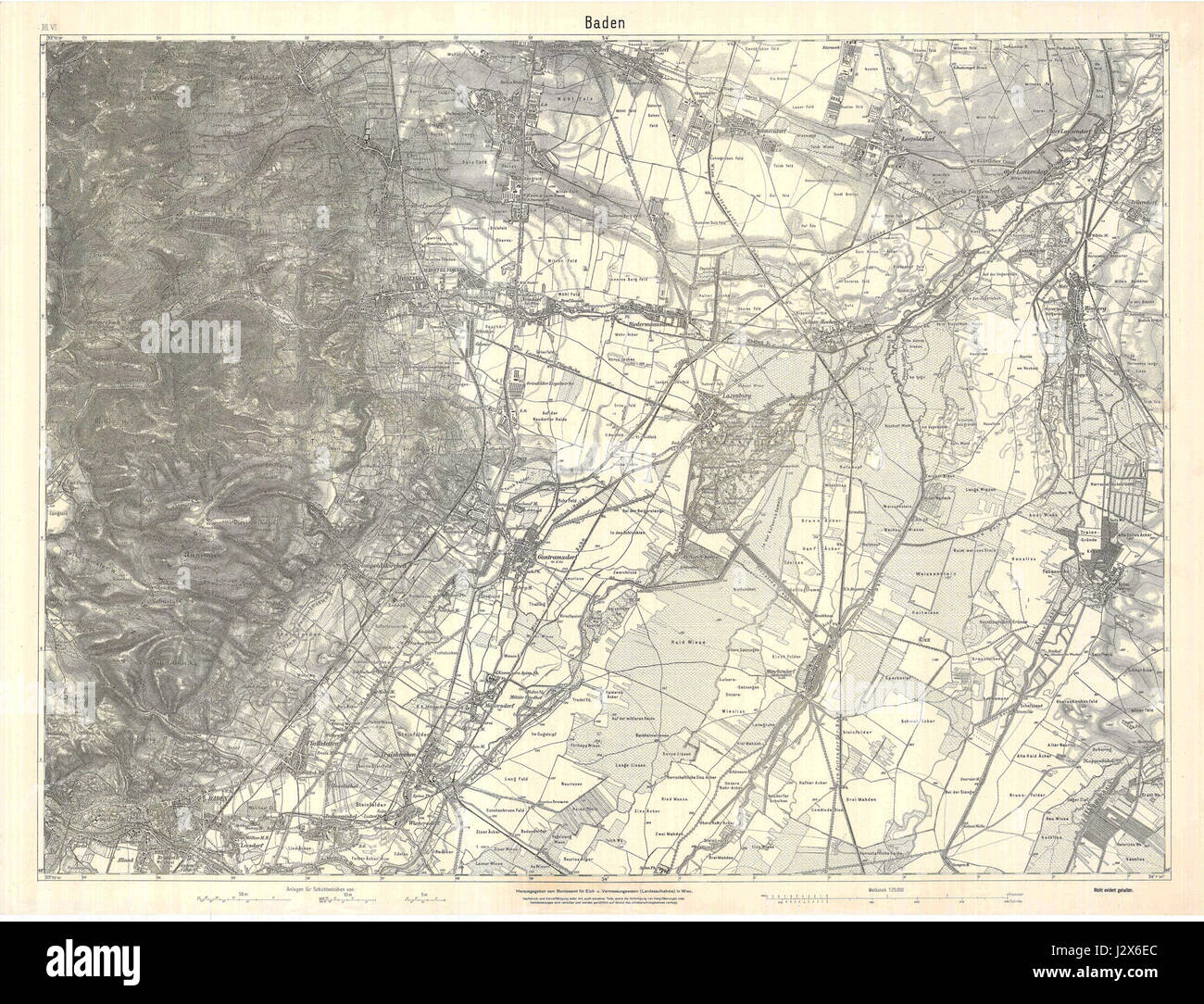 This map, produced in 1901 at a 1:25,000 scale, shows the Baden region ...