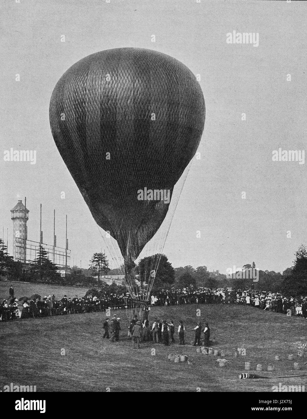 The 'Balloon Excelsior' from 1898 is a historical image of a hot air ...
