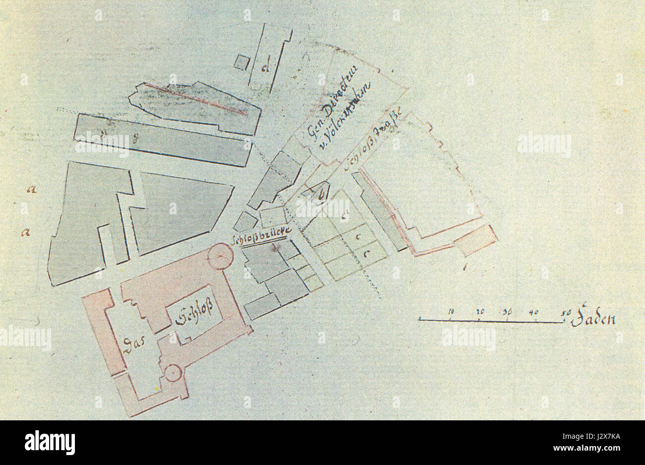 This map from 1737 depicts the area surrounding Riga Castle, offering ...