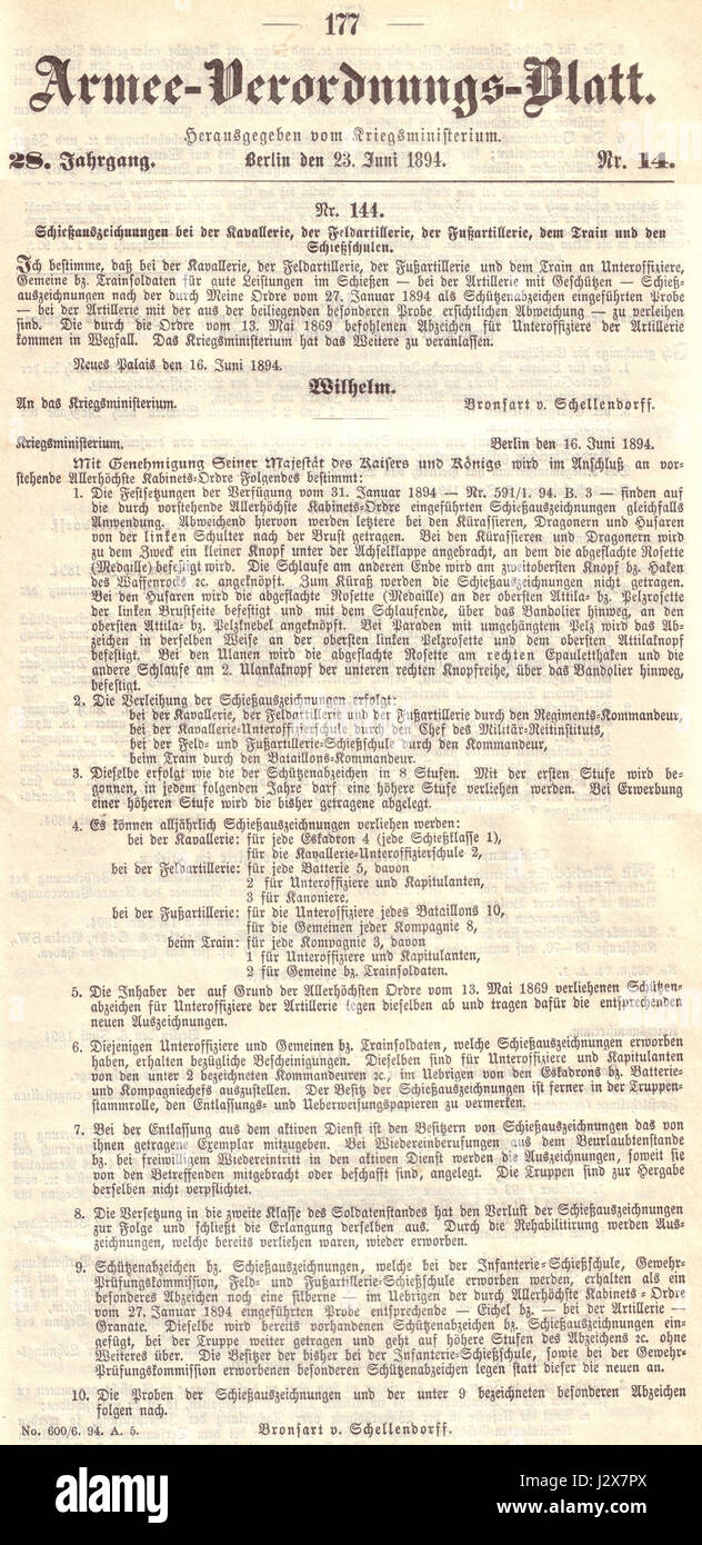 The 'AVB1894Schuetzenschnur' refers to a historical German shooting ...