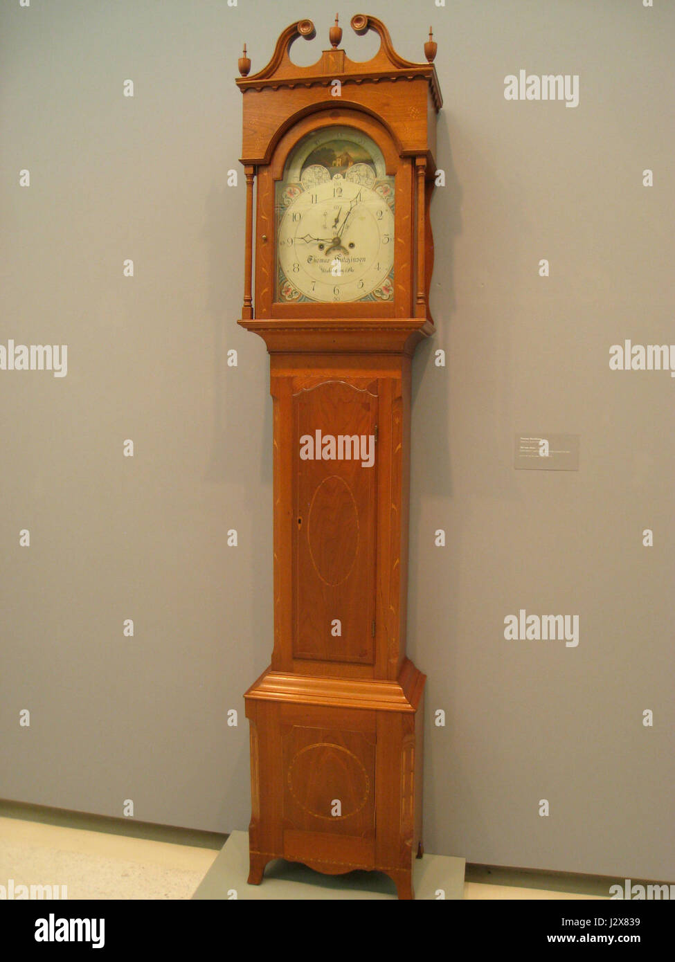 The case clock, designed by Thomas Hutchinson around 1801, is an ...