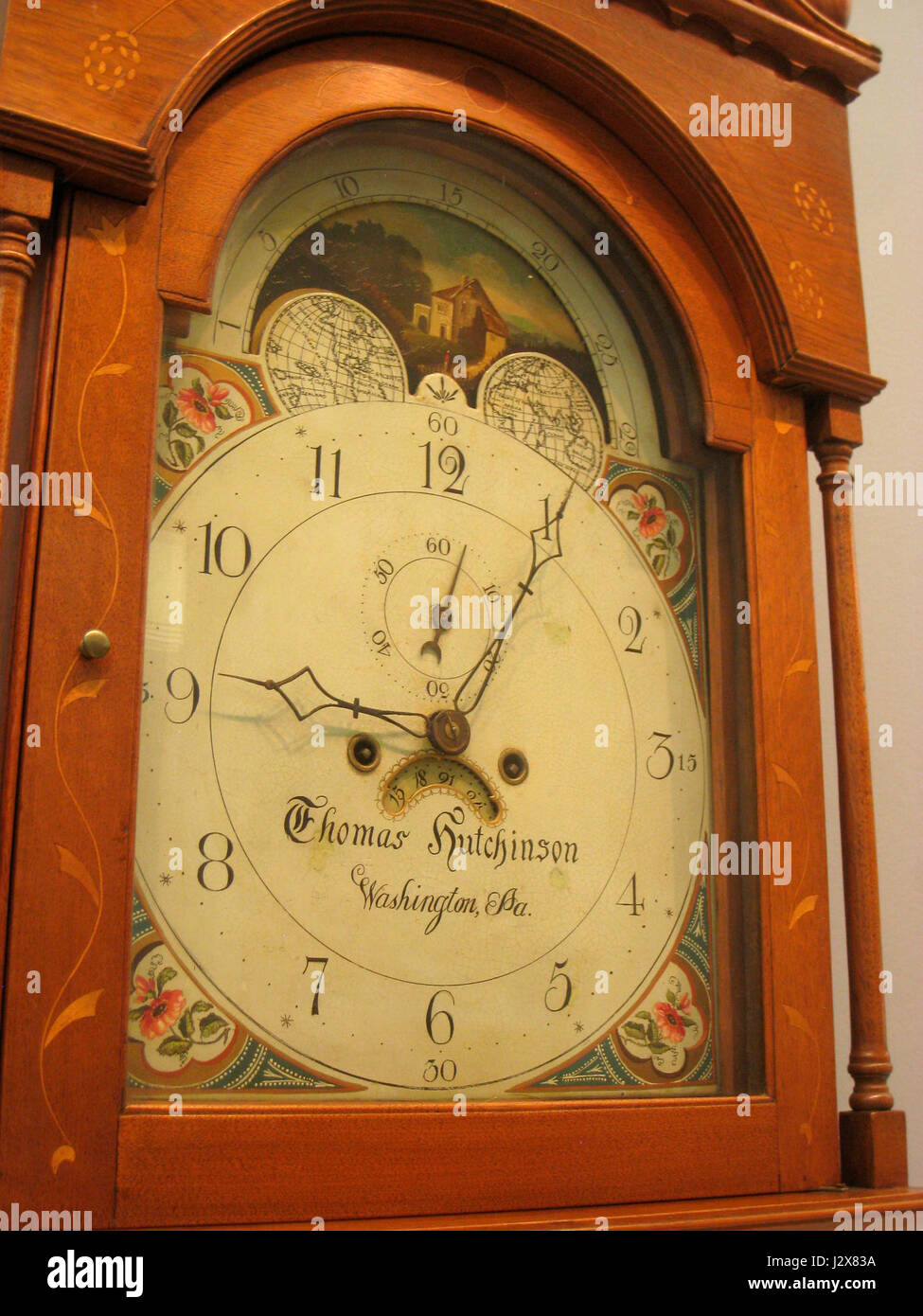 This detail of a case clock by Thomas Hutchinson, dating from around ...