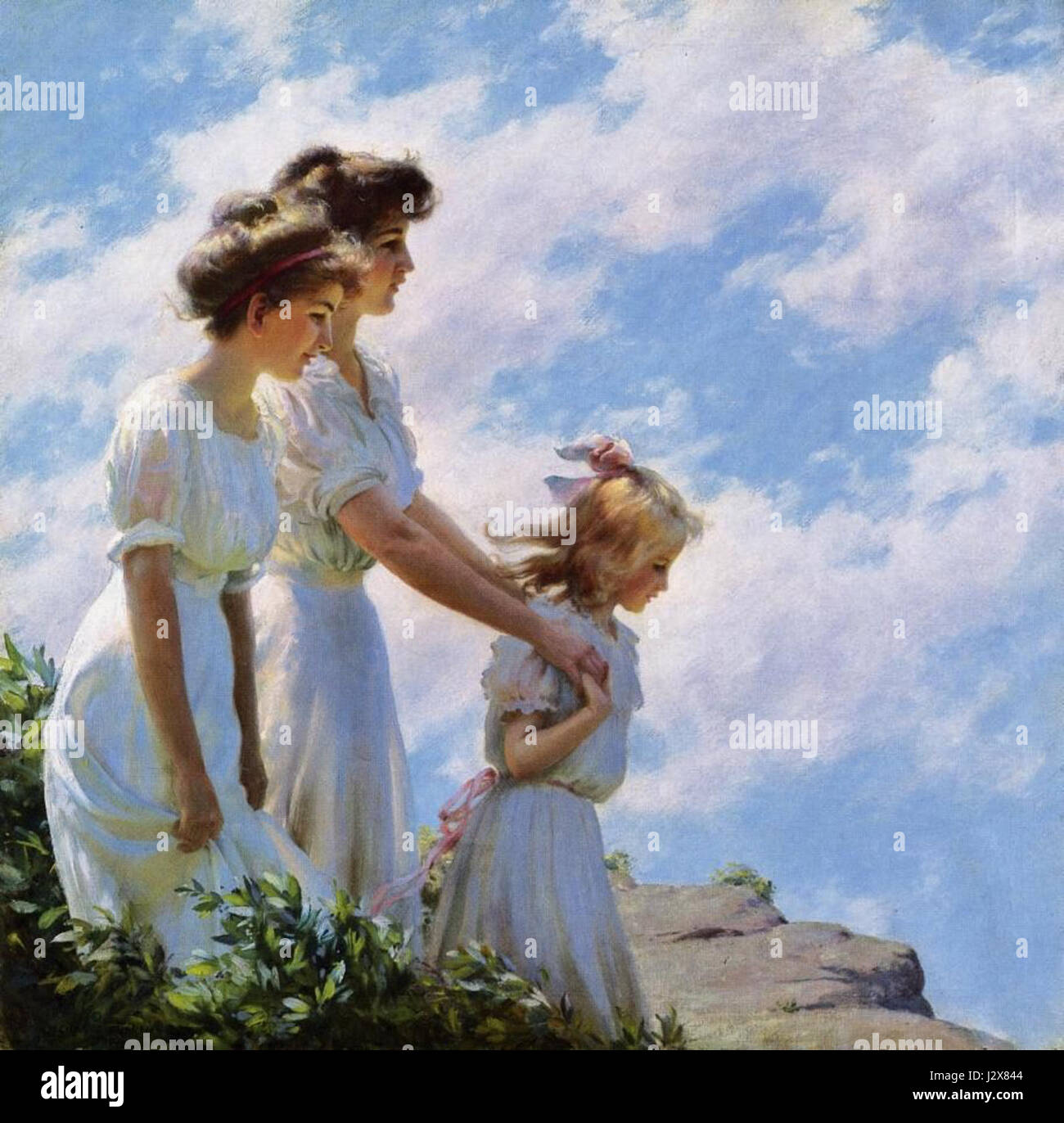 Charles Courtney Curran (1910) On The Cliff Stock Photo - Alamy