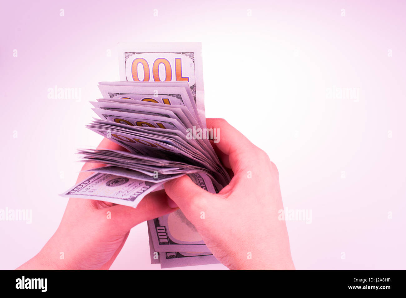 Human hand holding American dollar bill as money isolated on white ...