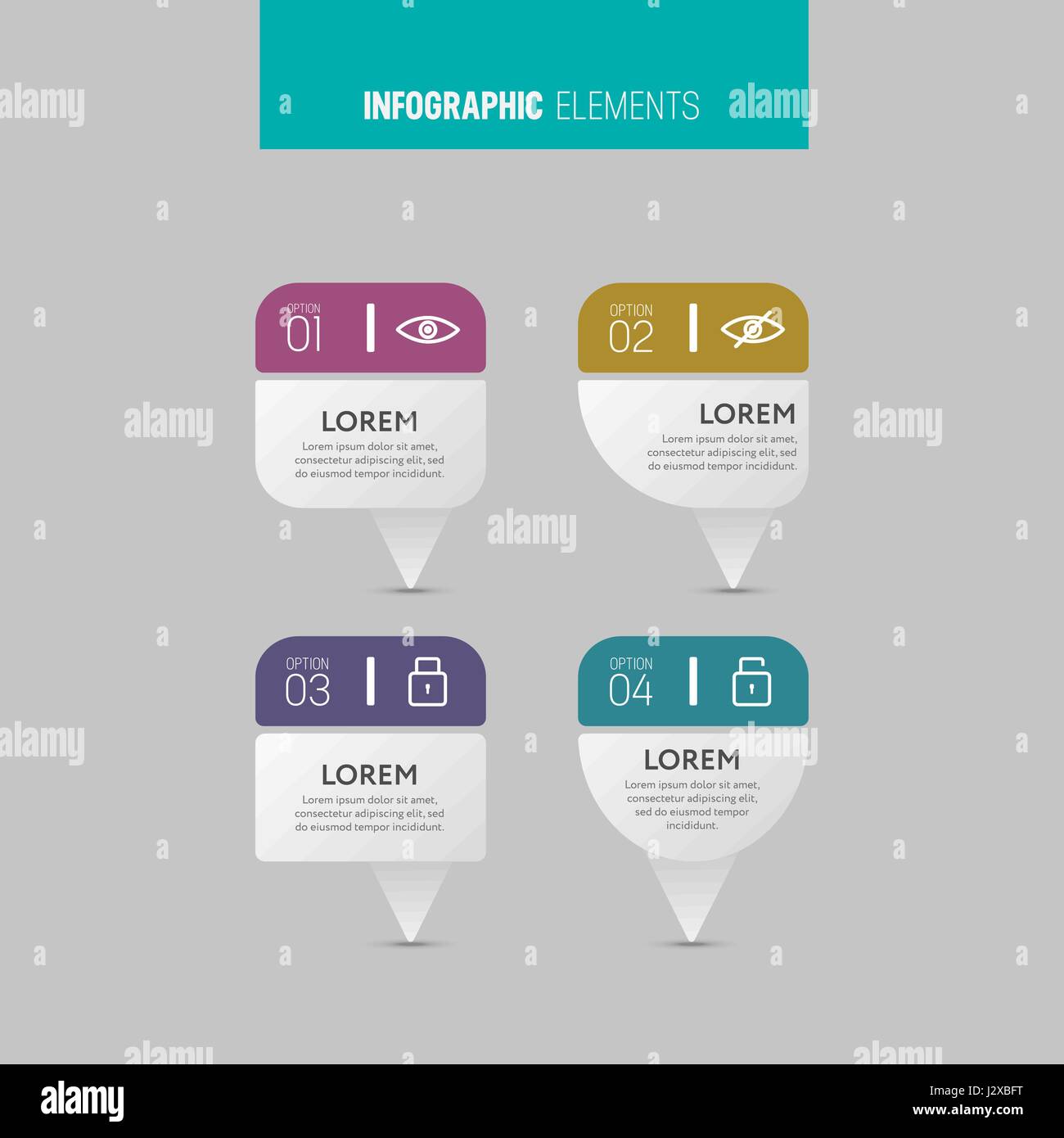 Abstract elements of graph, diagram options, parts or processes. Vector ...