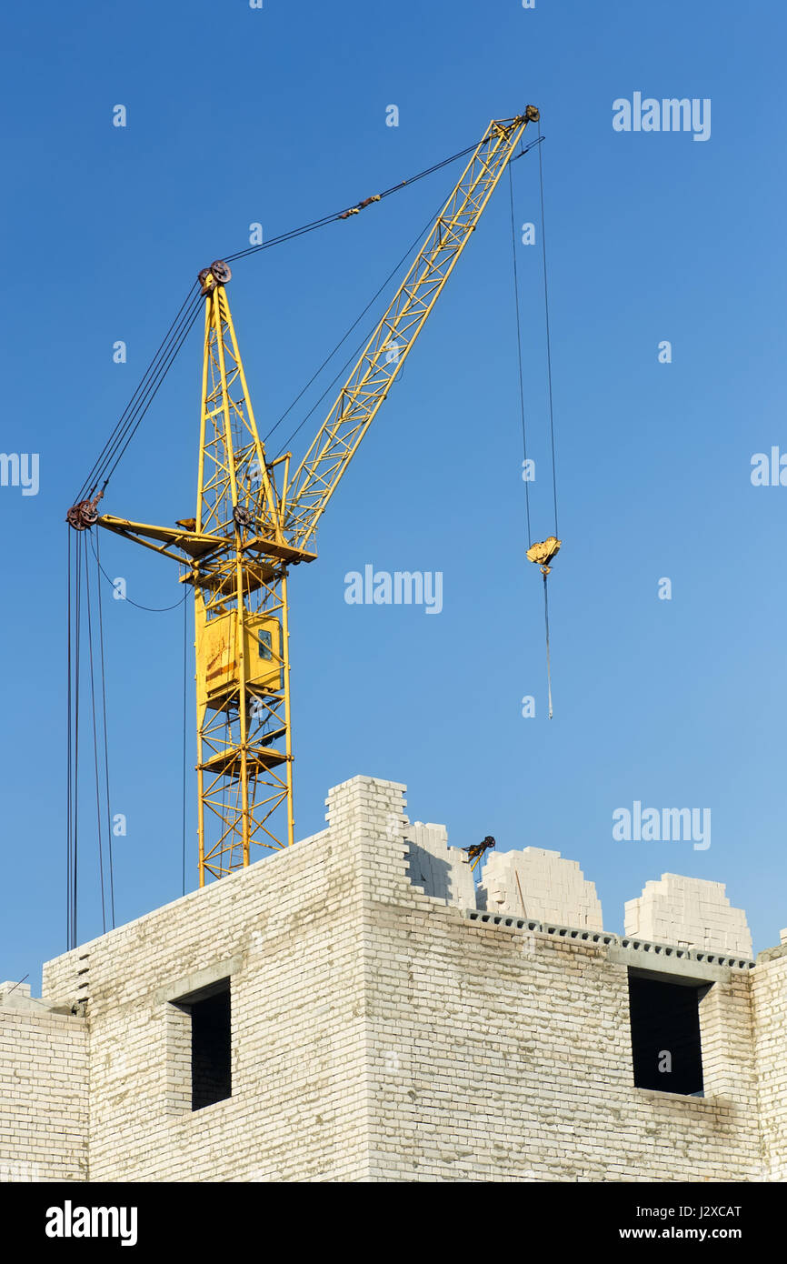 Small construction project of multistorey housing building. Residential ...