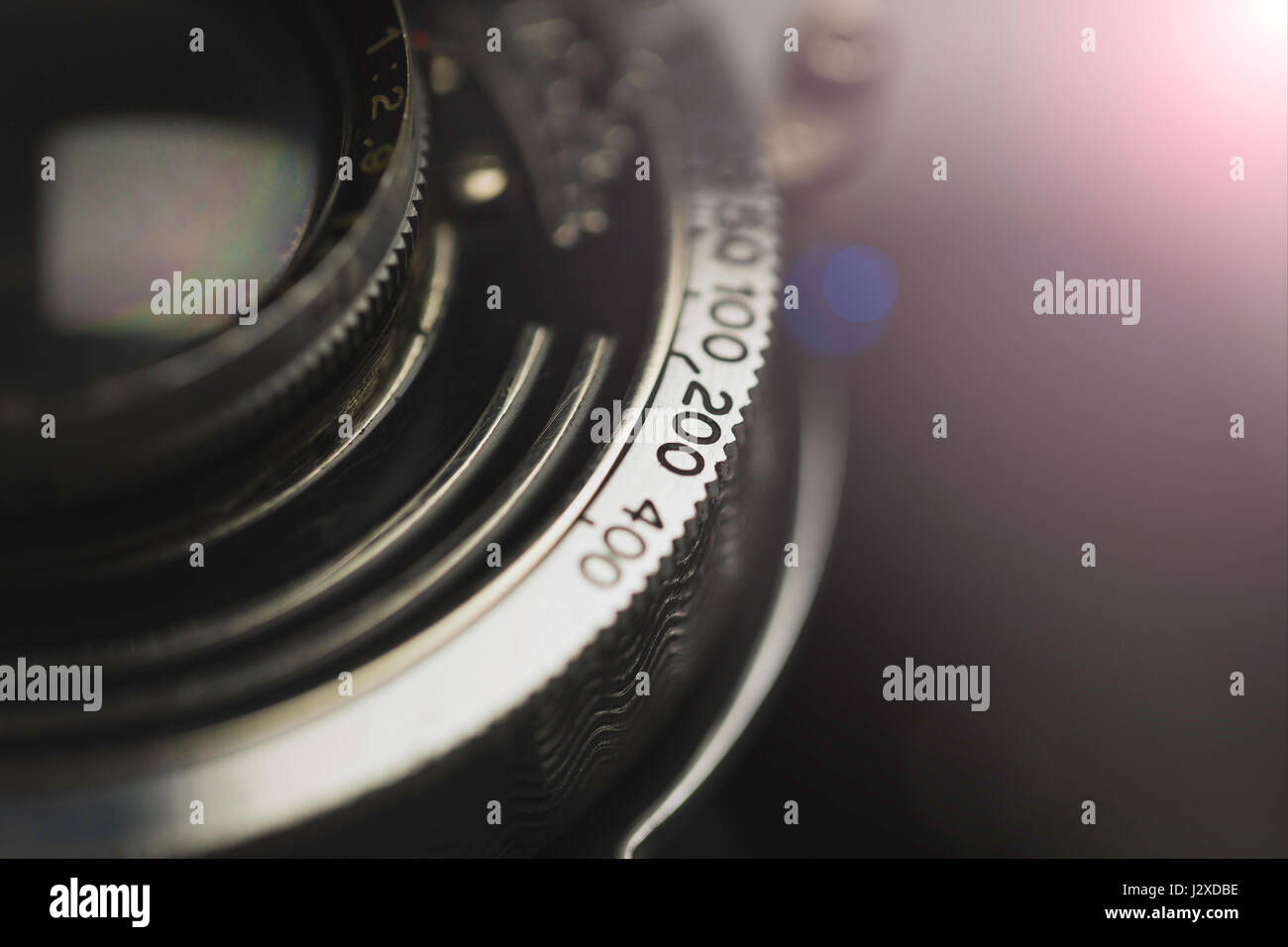 Studio shot of old vintage photo camera close up Stock Photo - Alamy
