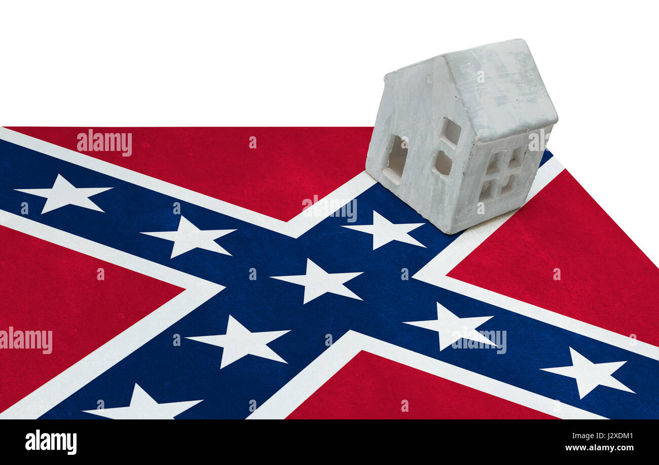 Small house on a flag - Confederate flag Stock Photo - Alamy