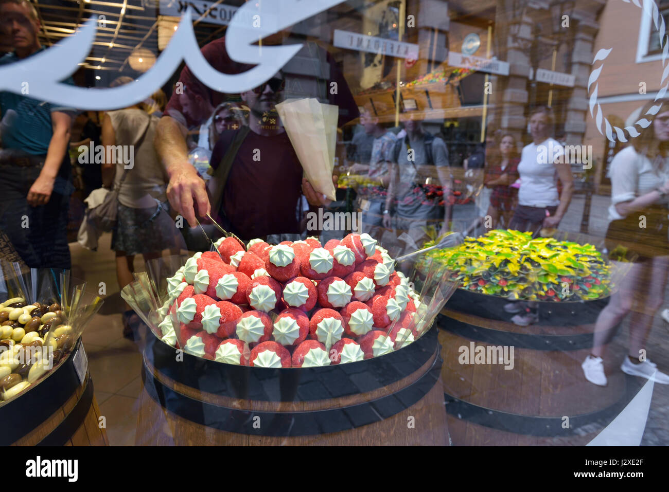Self-service candy shop in Prague, Republic Czech, on August 15, 2016 ...