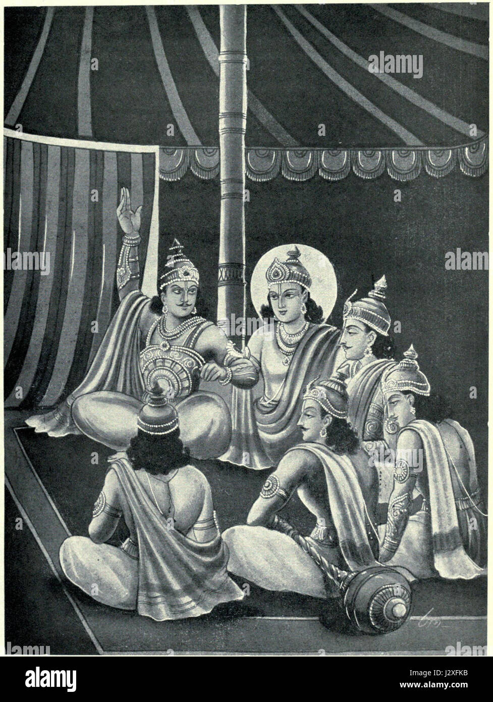 Arjuna oath to kill Jayadratha Stock Photo - Alamy