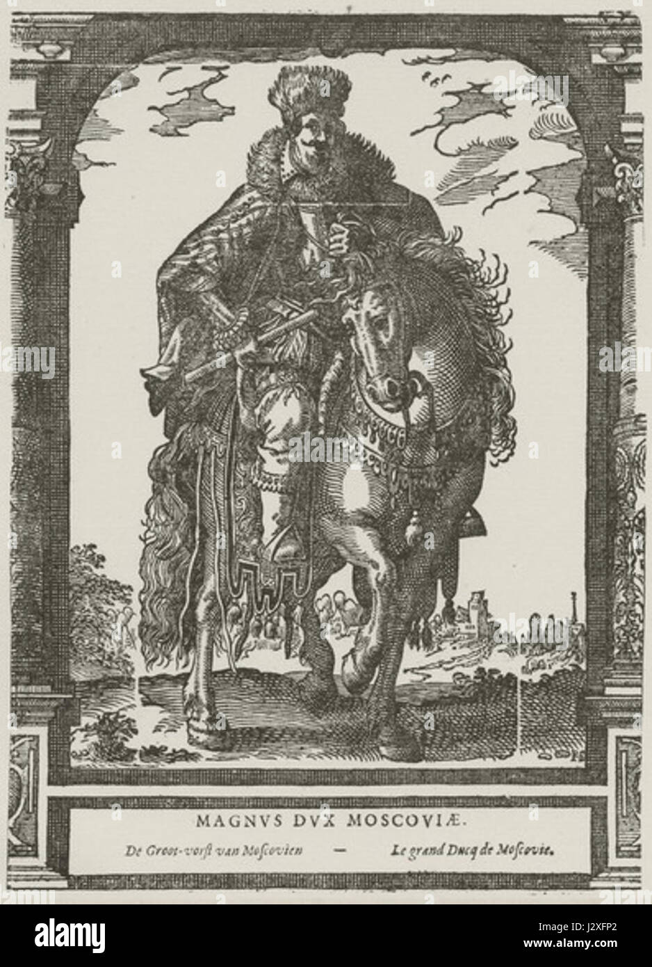 This engraving depicts Alexis I of Russia on horseback, emphasizing his ...