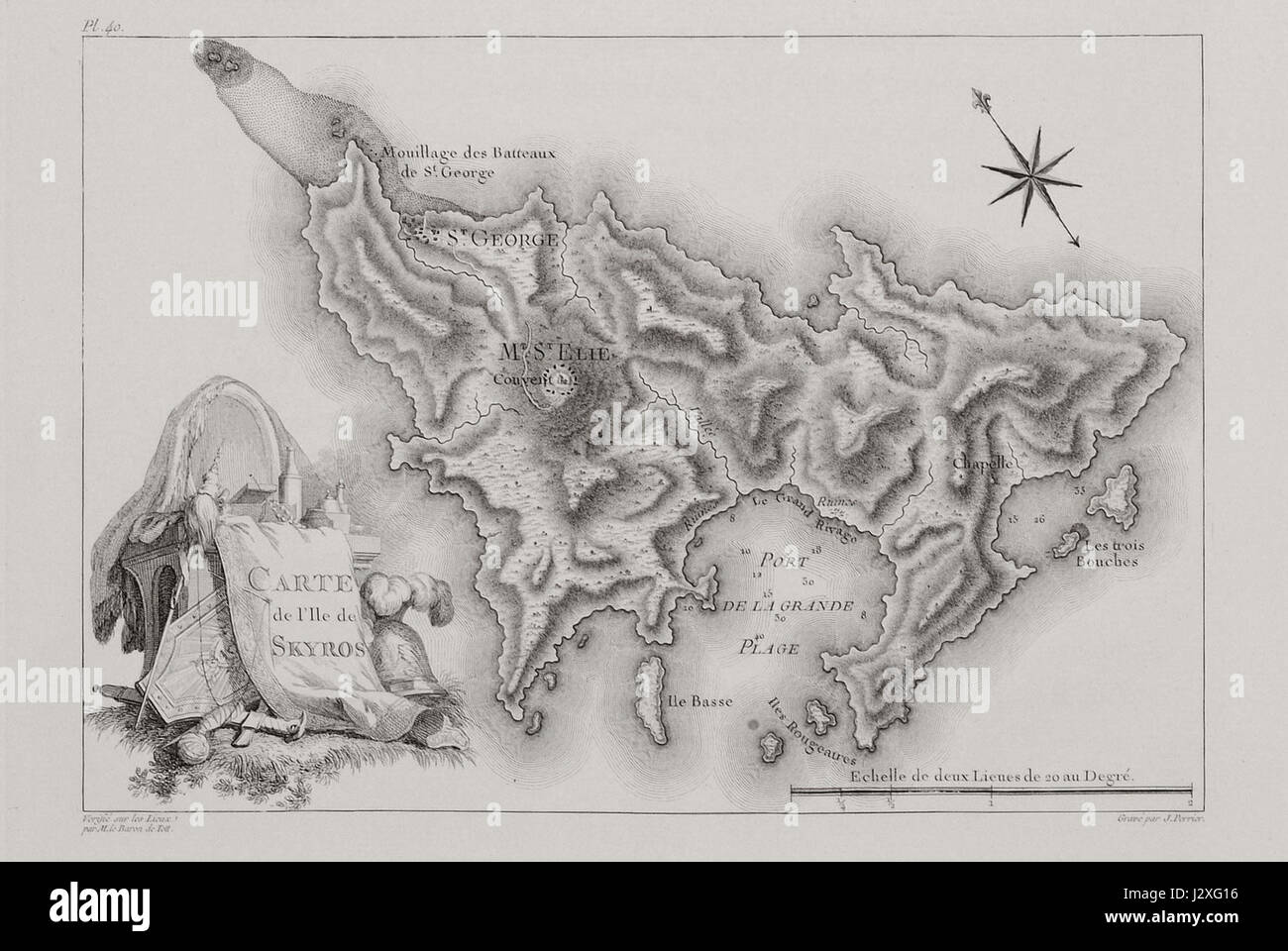 This map of the island of Skyros, created by Choiseul-Gouffier in 1782 ...