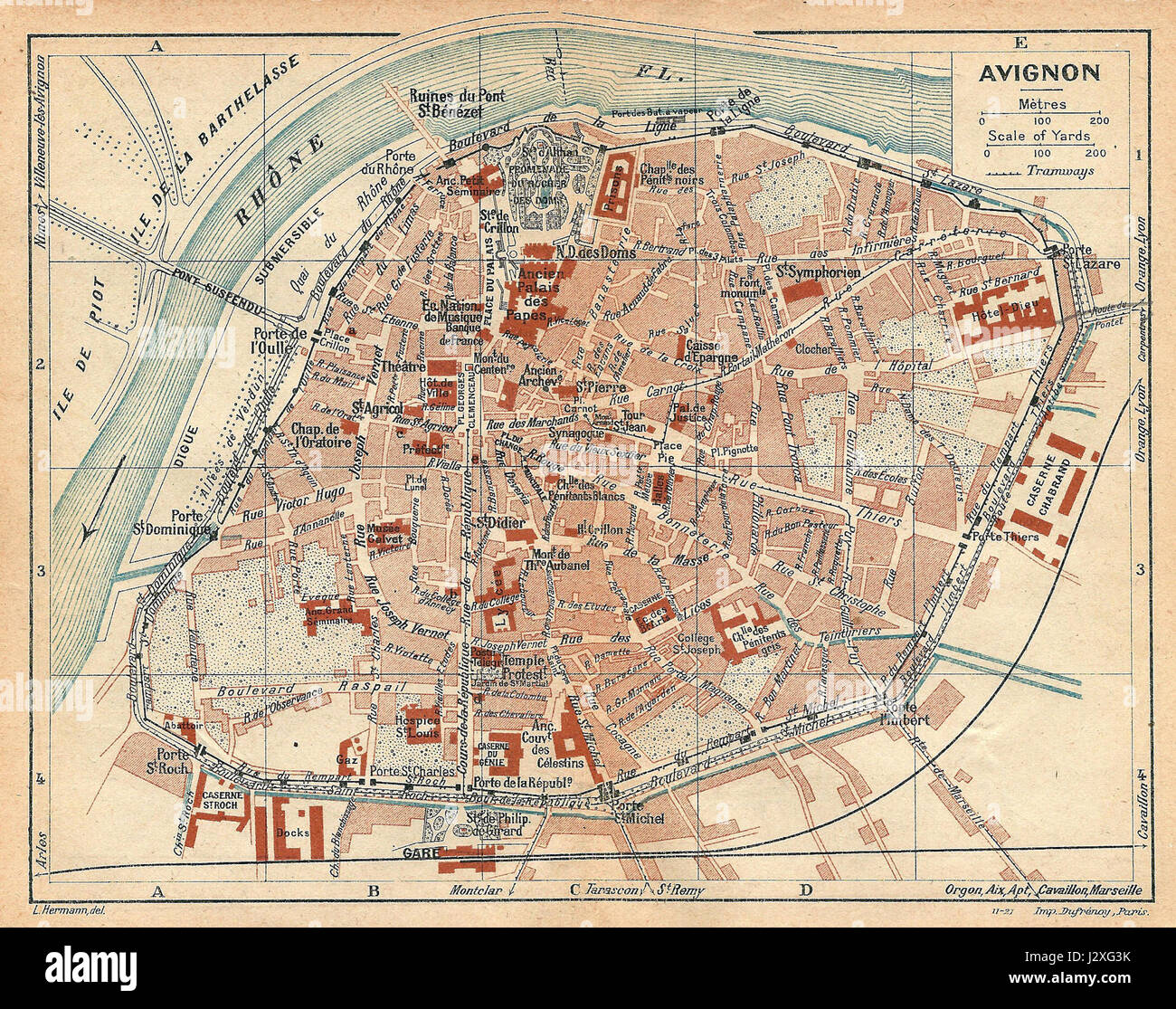 Old map of avignon hi-res stock photography and images - Alamy
