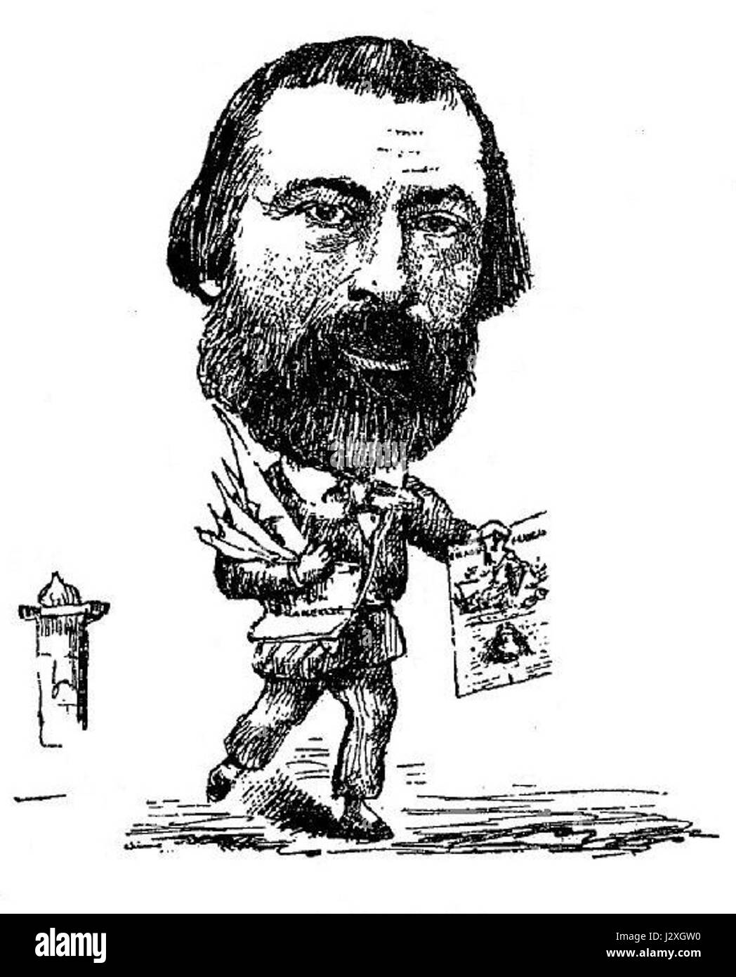 A portrait of Alfred Leconte, created by artist Ernest Chebroux ...