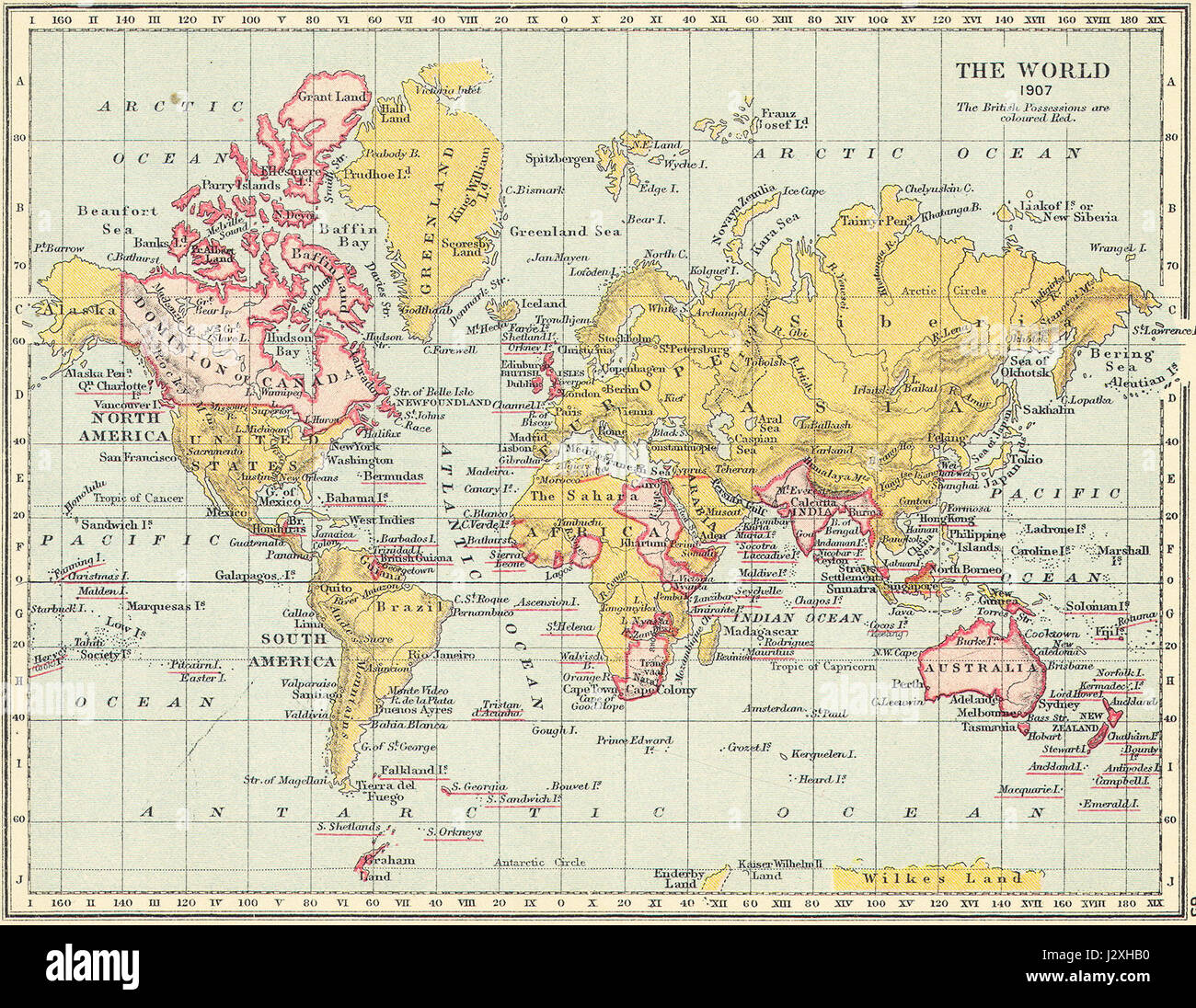 The British Empire in 1907 was at its peak, spanning across various ...